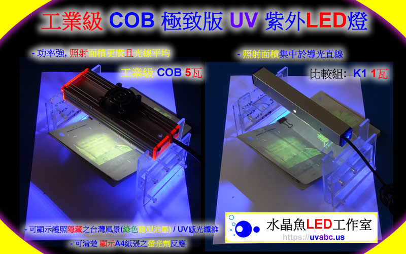 工業級 COB 極致版 UV LED紫外燈 (UVA 365/385/395/405nm) 【水晶魚LED工作室】